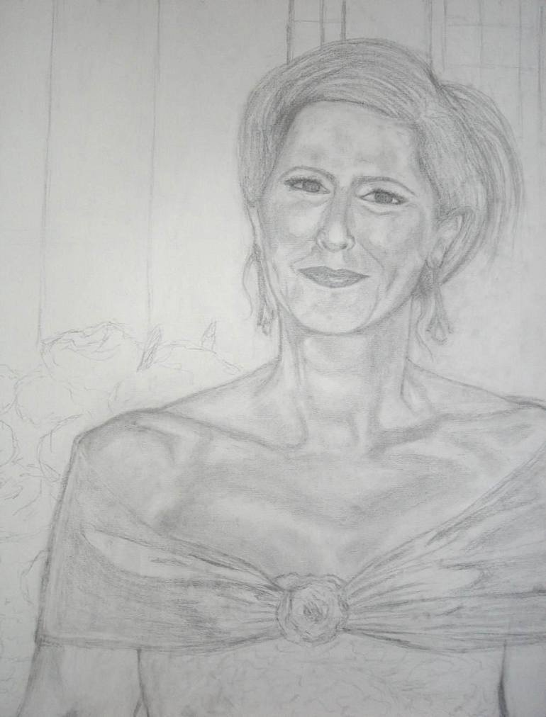 Self Portrait Sketch Drawing by Cristina Crispin | Saatchi Art