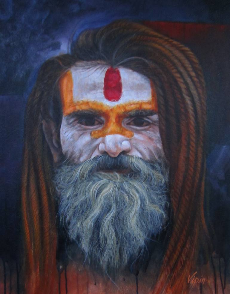 Yogi Baba Painting by Vipin Verma | Saatchi Art