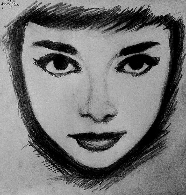 Audrey Hepburn Drawing by Francesca Smith | Saatchi Art