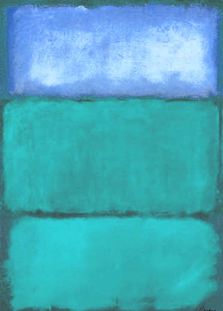 turquoise blue homage to Rothko Painting by Barry Sack | Saatchi Art