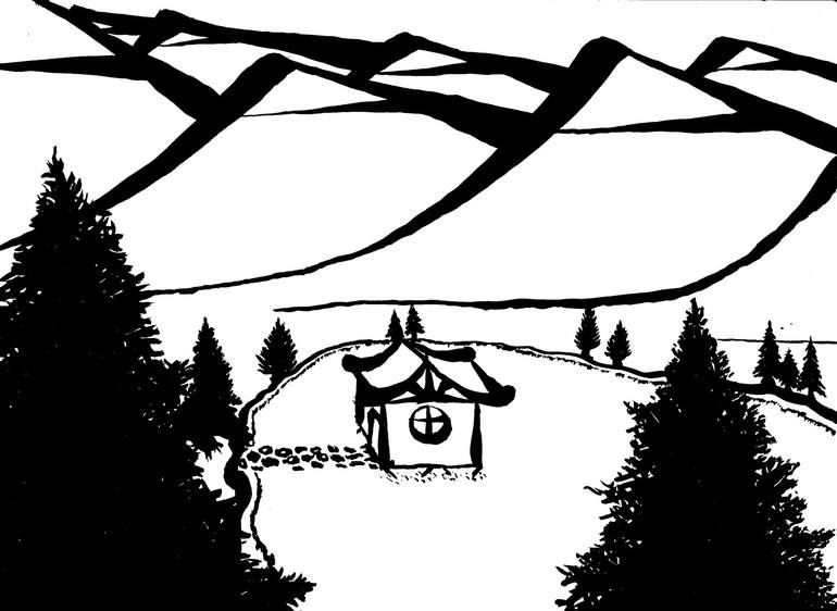 Lake home Painting by Mark teeter | Saatchi Art