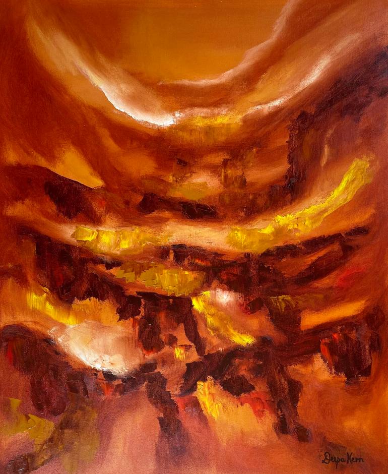 Copper Glow Painting by Deepa Kern | Saatchi Art