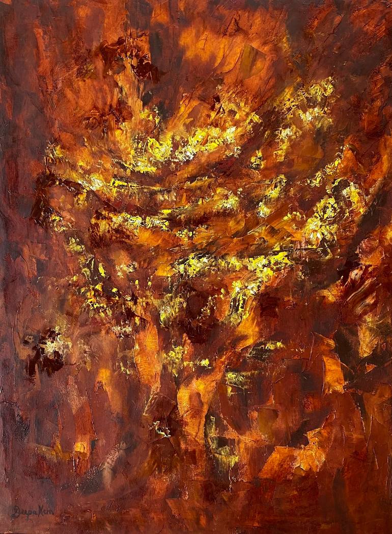 Lights on the Hills Painting by Deepa Kern | Saatchi Art