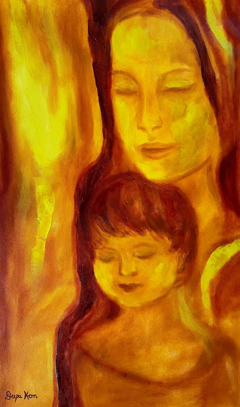 Mother and Child Painting by Deepa Kern | Saatchi Art