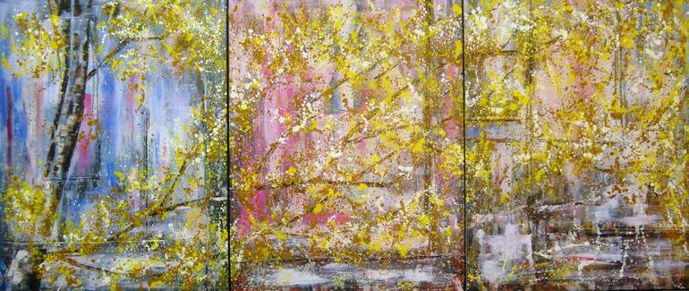 Just a Yellow Ype Branch Painting by Marcio Franca Moreira | Saatchi Art