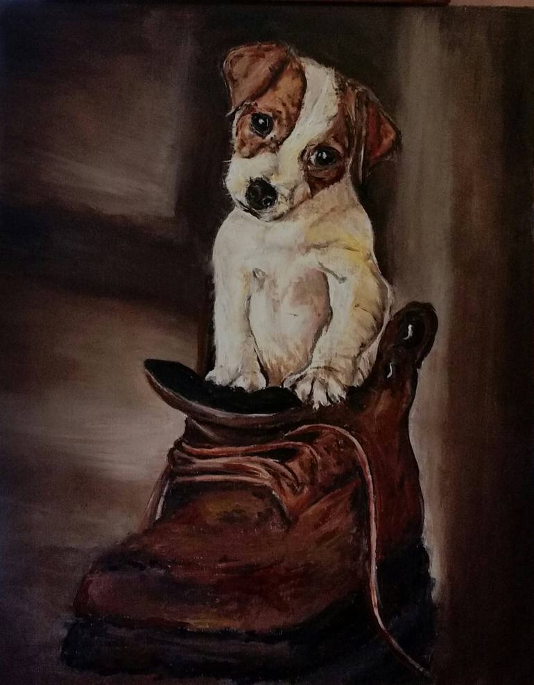 Pup Painting by Denise Shields | Saatchi Art