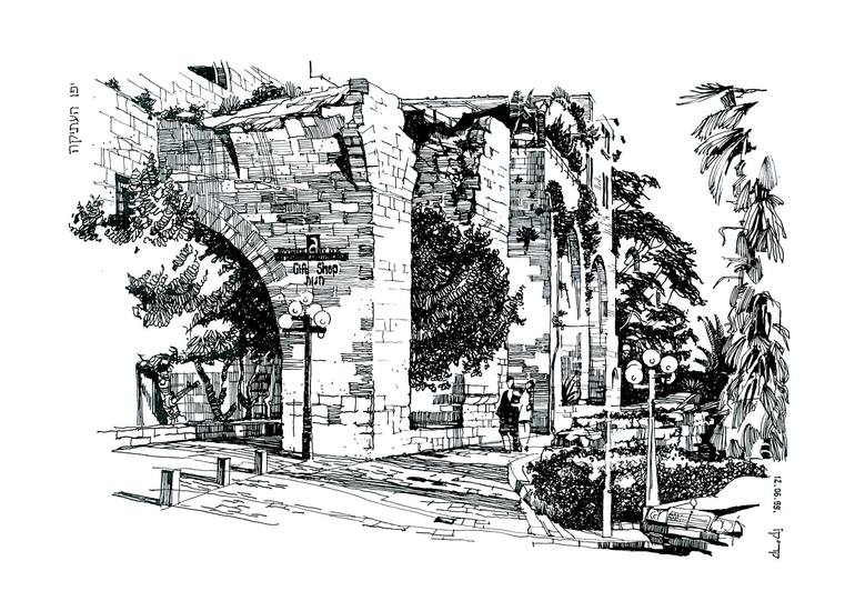 Old Jaffa Drawing by Sergey Kravchenko | Saatchi Art