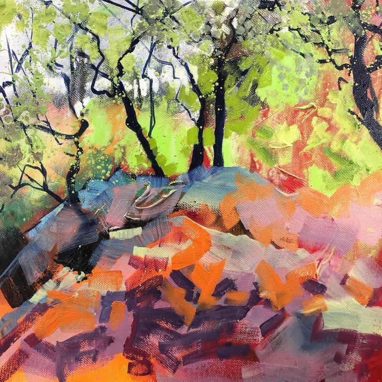 Orange Rocks Painting by Jo Sheppard | Saatchi Art