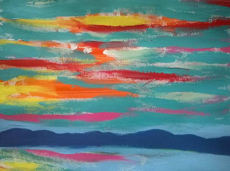 seaside. evening no.109 Painting by Yu He | Saatchi Art