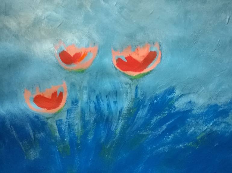 flowers no.18 Painting by Yu He | Saatchi Art