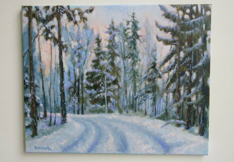 Winter Way Painting by Juri Semjonov | Saatchi Art