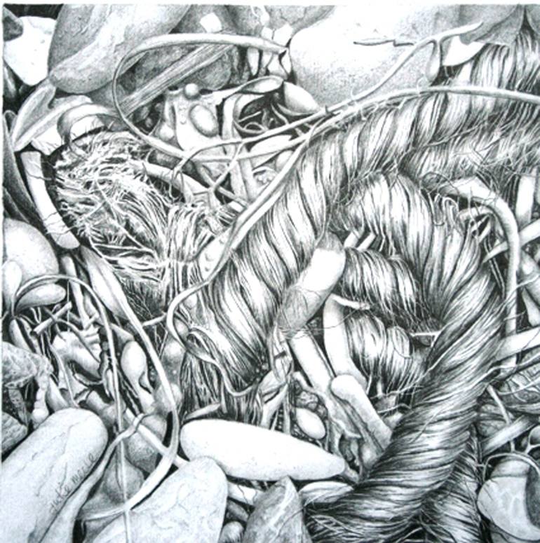 Coastal clutter Drawing by Julie Meese | Saatchi Art