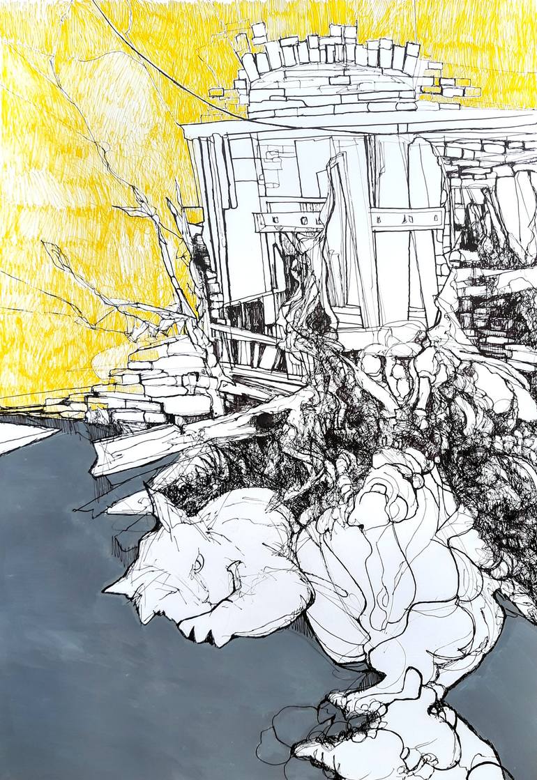 Restricted Area - Do Not Enter #4 Drawing by Jörg Kuplens | Saatchi Art