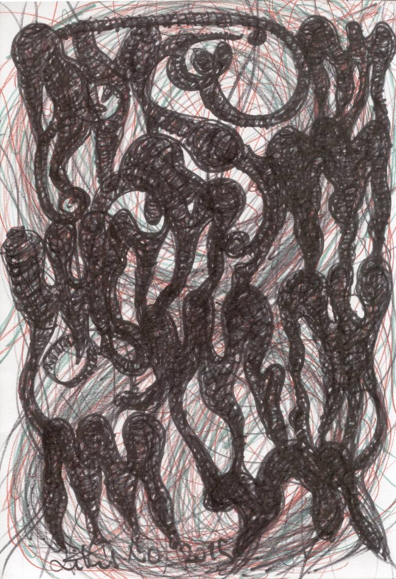 cats octopus (shapes) Drawing by Lika Volchek | Saatchi Art