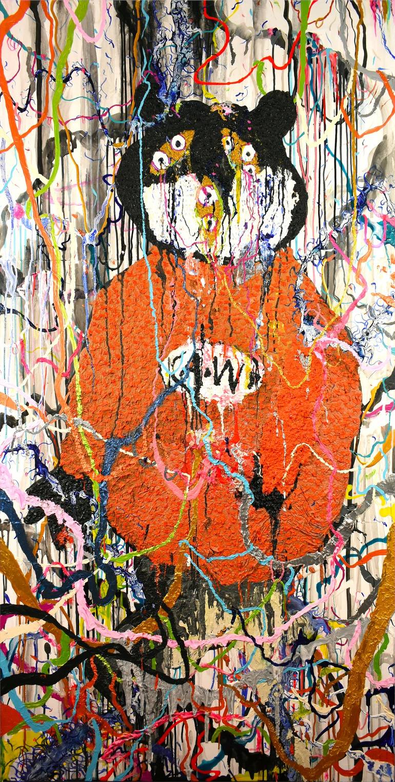 Just another Chink eating his coney dog Painting by Desmond Mah ...