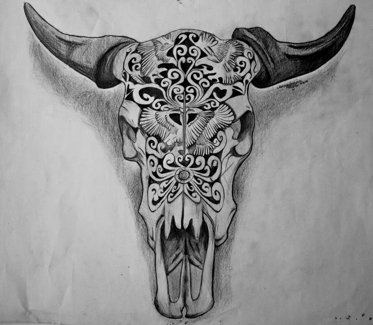 Scull Drawing by Aurena Amphirion | Saatchi Art