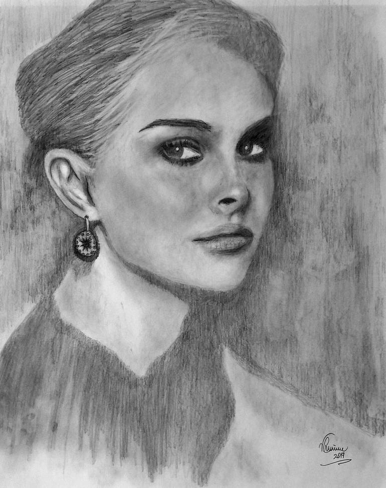 Natalie Portman Drawing by Vernon Crumrine | Saatchi Art