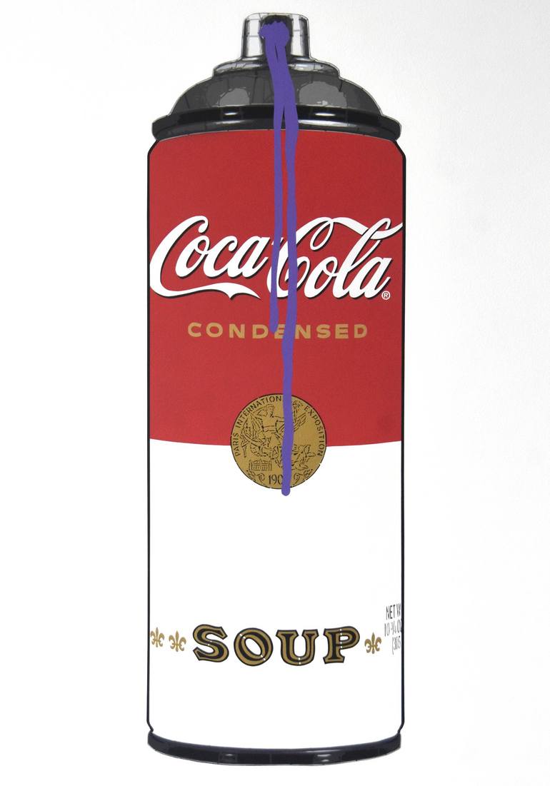 Coca-Soup 2024 (Purple Drip) Painting by Campbell La Pun | Saatchi Art
