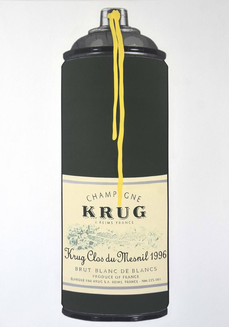 Krug CDM 1996 (Yellow Drip) Painting by Campbell La Pun | Saatchi Art