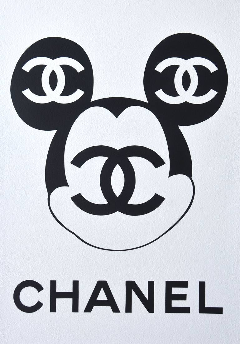 Mickey Chanel - White Mini (Ed. 21 of 25) Painting by Campbell La Pun ...