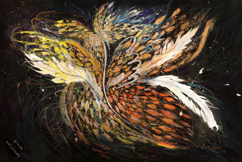 Angel Wings #16. The inner light Painting by Elena Kotliarker | Saatchi Art