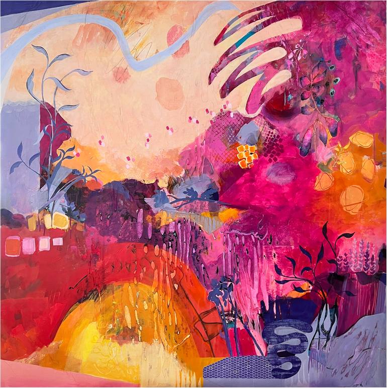 Flamboyant Mayhem Painting by Kathy Ferguson | Saatchi Art