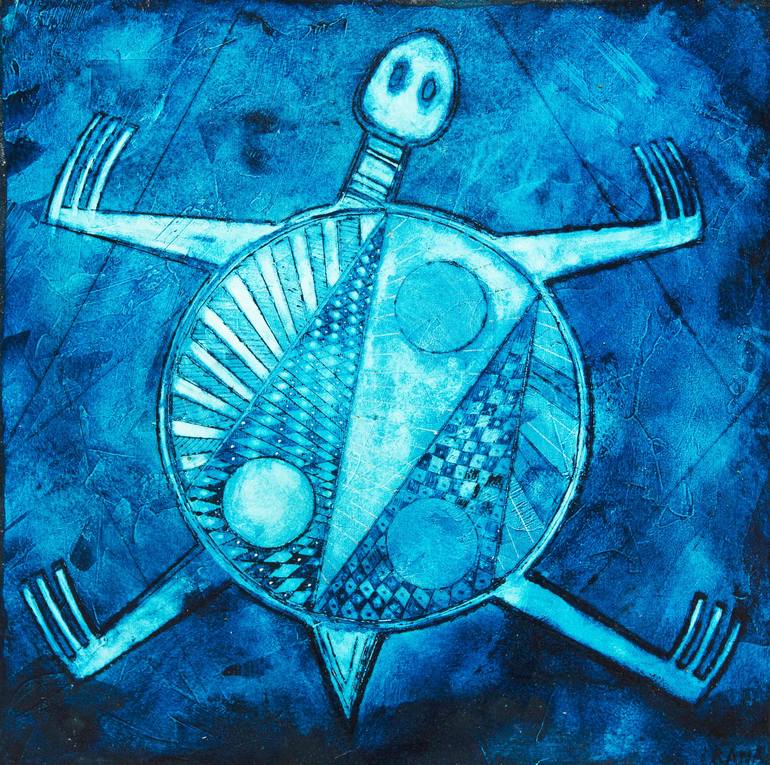 The Blue Turtle Painting by Rana J Rodger | Saatchi Art
