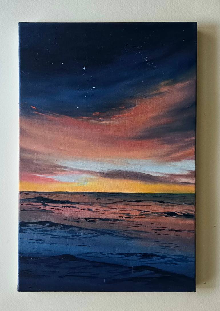 Pink Sunset Painting by Samantha Boni | Saatchi Art