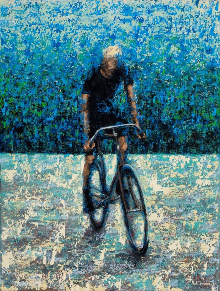 Old school riding (SOLD) Painting by Ned Shuchter | Saatchi Art