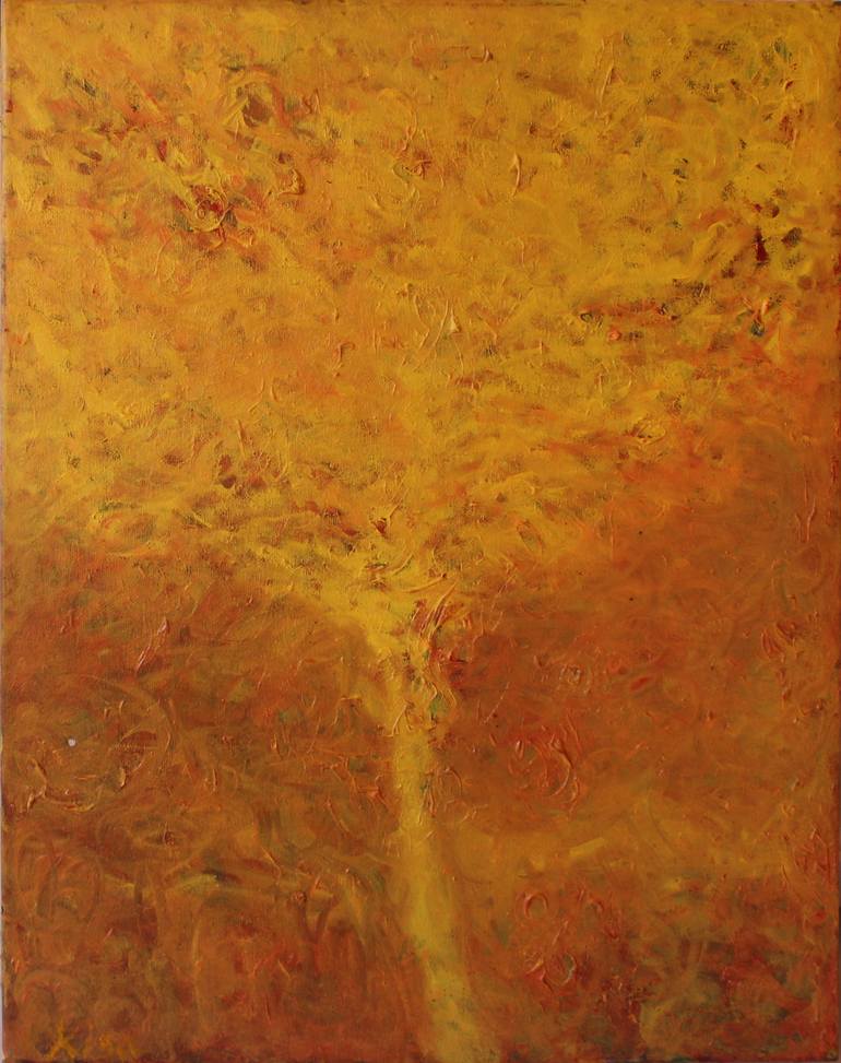 Golden Tree (sold) Painting by Kisa Kisa | Saatchi Art