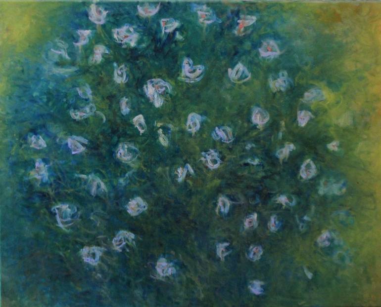 Flowering Bush Painting by Kisa Kisa | Saatchi Art
