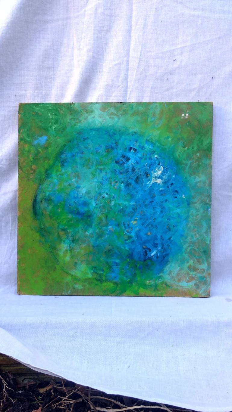 Blue World Alien Face (Privately Owned) Painting by Kisa Kisa | Saatchi Art