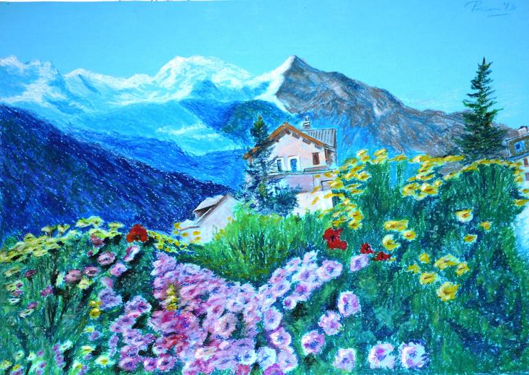 Blue Mountains Drawing by Prasun Roychoudhury | Saatchi Art