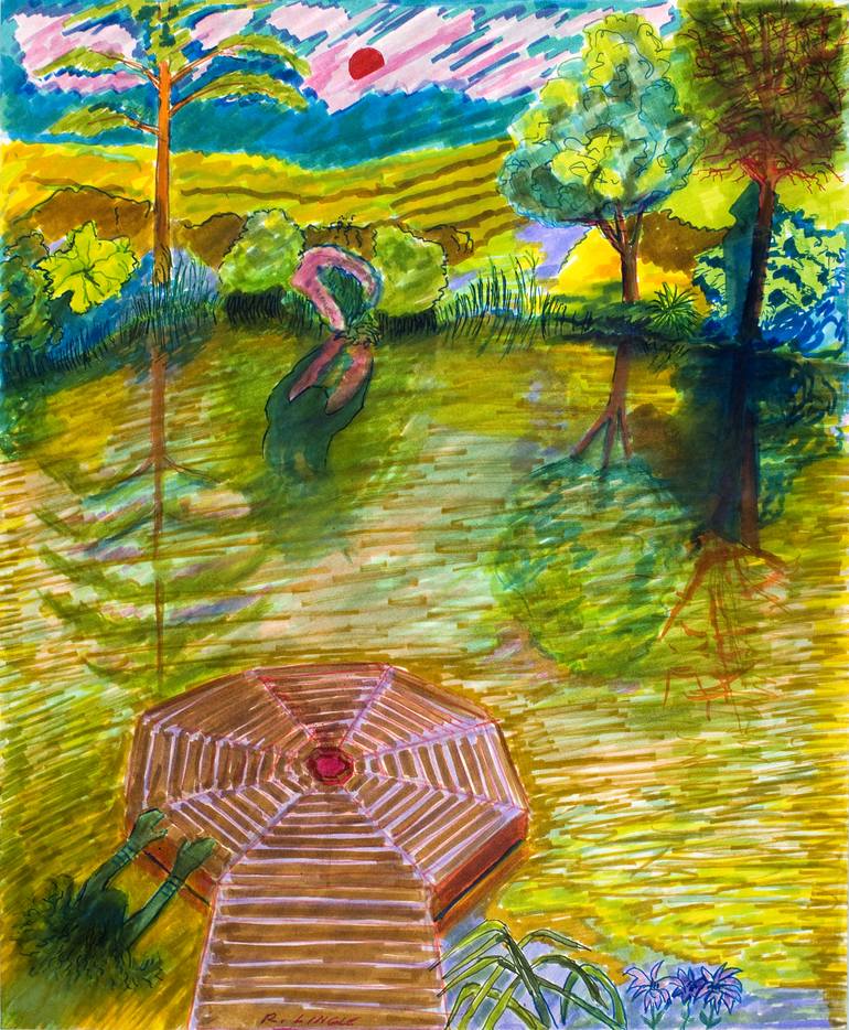 BRITTANY DOCK TIME Painting by Robert Lingle | Saatchi Art