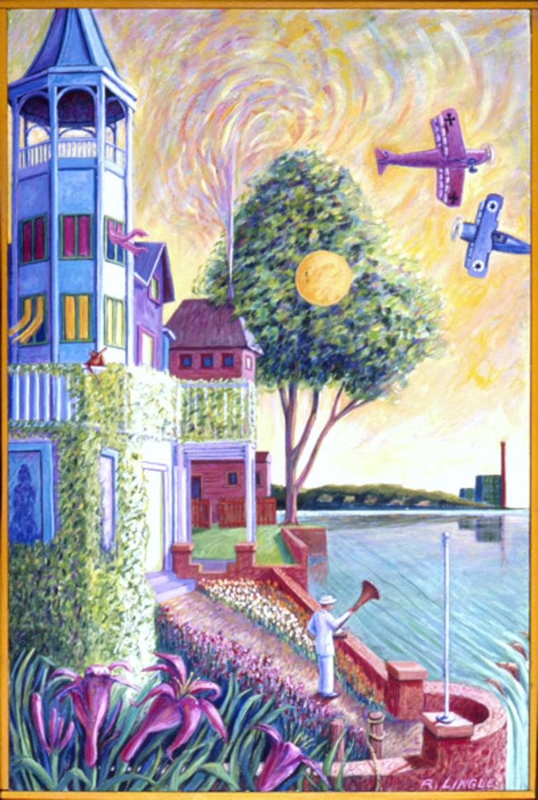 AERIAL DRAMA Painting by ROBERT LINGLE | Saatchi Art