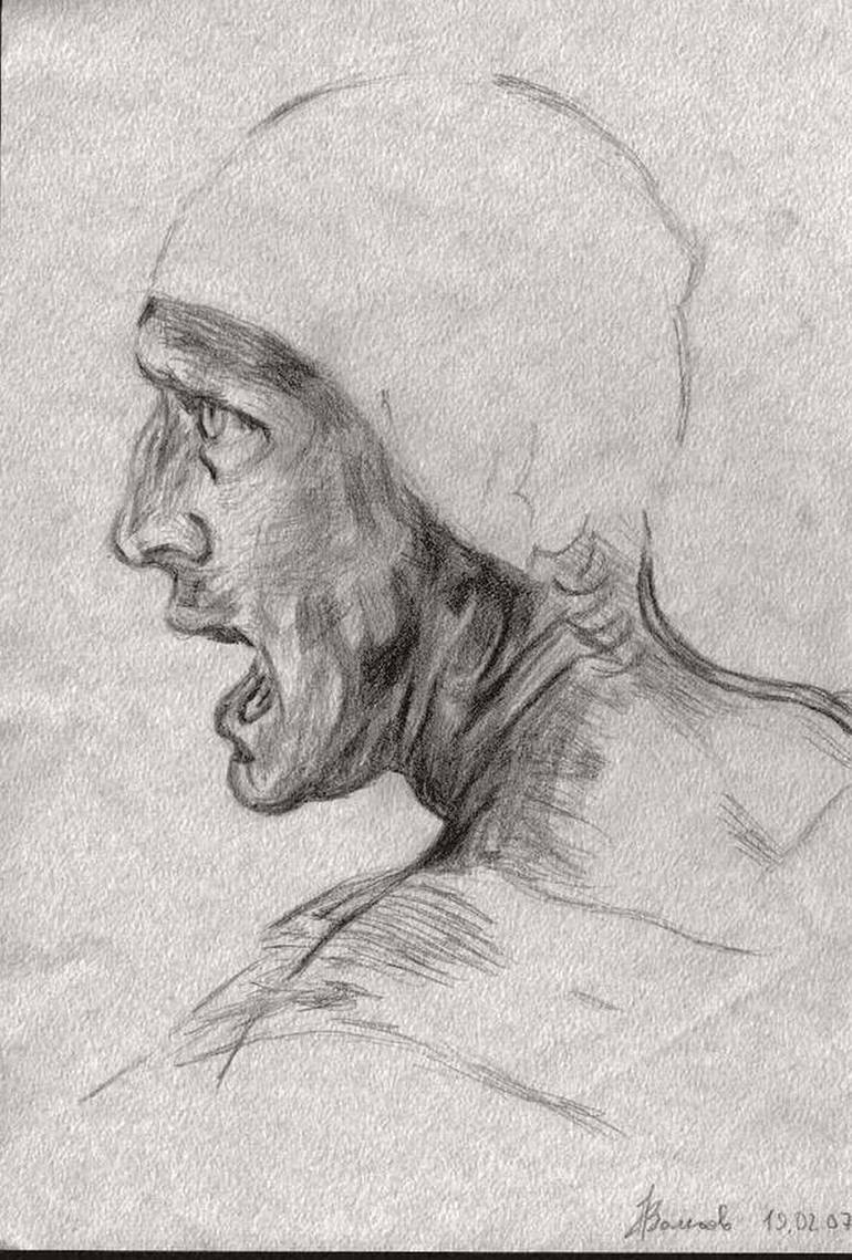 Shout Drawing by Andrey Volkov | Saatchi Art