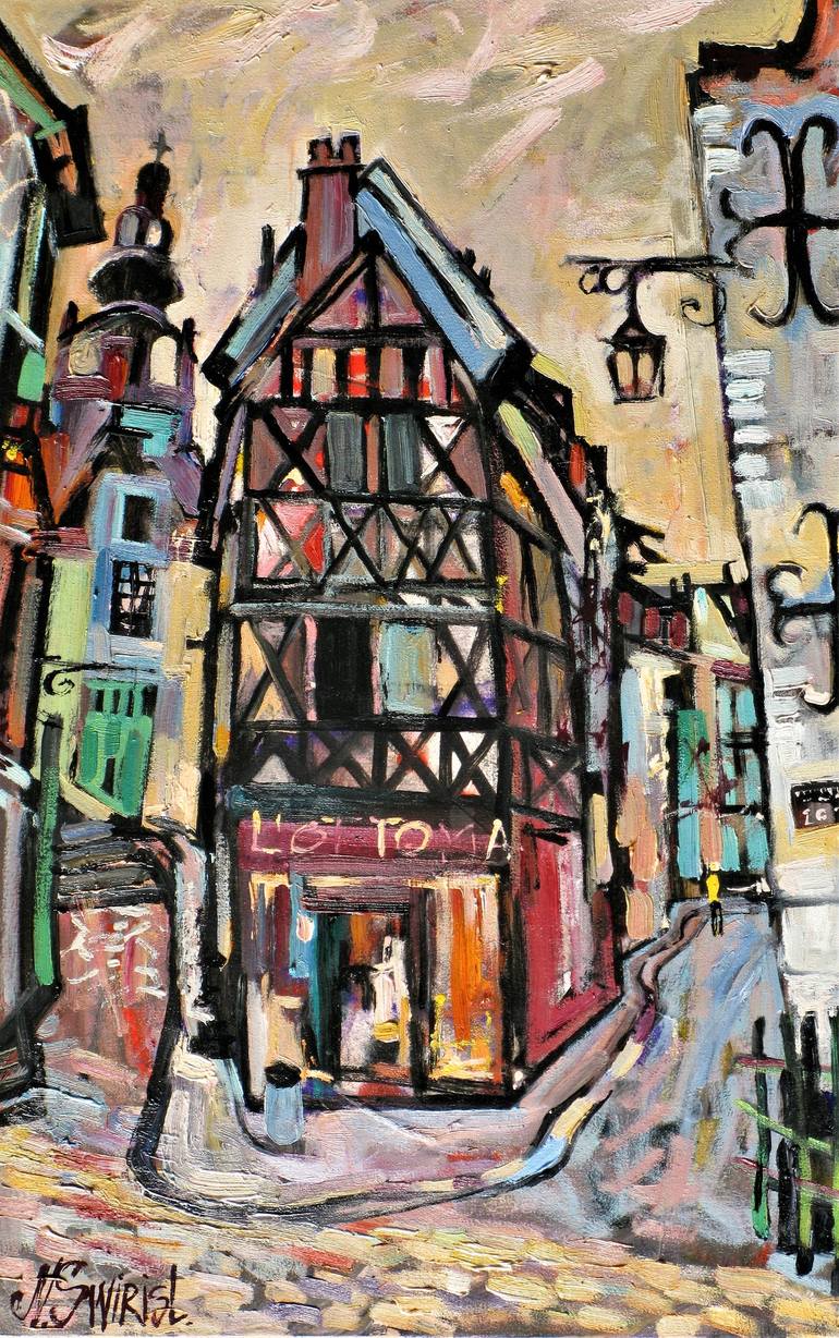 Streets of Blois. Painting by Nicolai Ostapenco | Saatchi Art