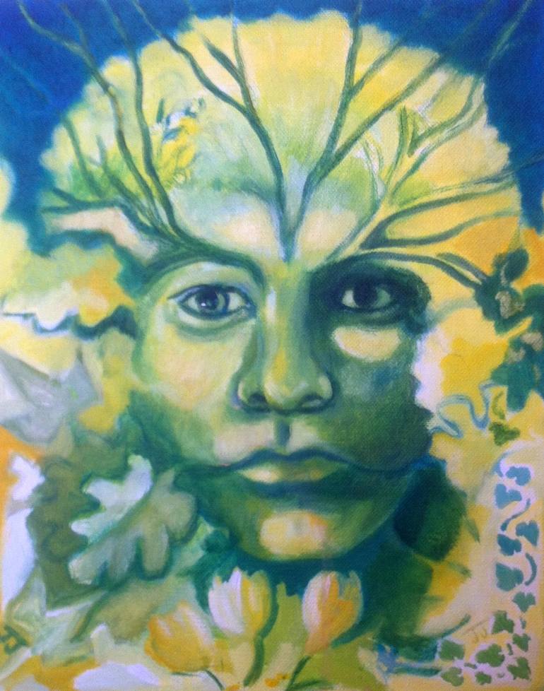 The Green Man Painting by Janice Johnson | Saatchi Art