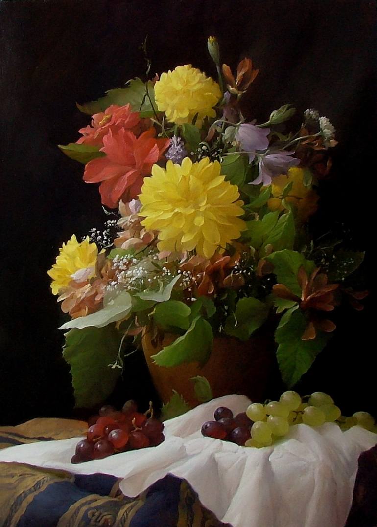 Fruits and flowers Painting by Dmitry Sevryukov | Saatchi Art