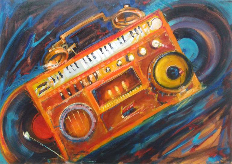 Music Machine Painting by Massimiliano Malimpensa | Saatchi Art