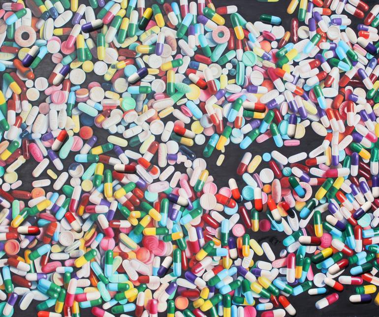 holiday with pills Painting by agus Sumiantara | Saatchi Art