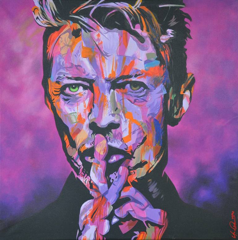 David Bowie Portrait Painting Gemälde Pop Art by Arnd Greten Painting ...