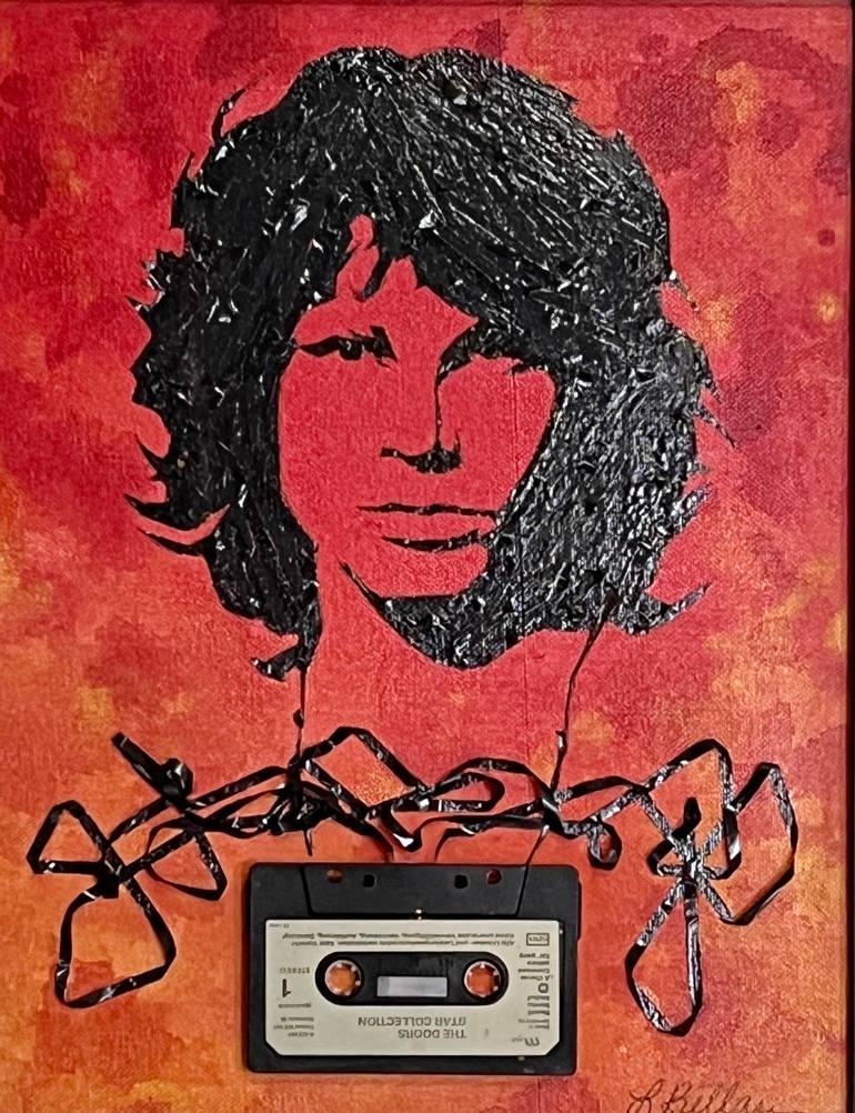 Fire Red Jim Morrison Cassette Portrait Mixed Media by Lisa Bellavance ...