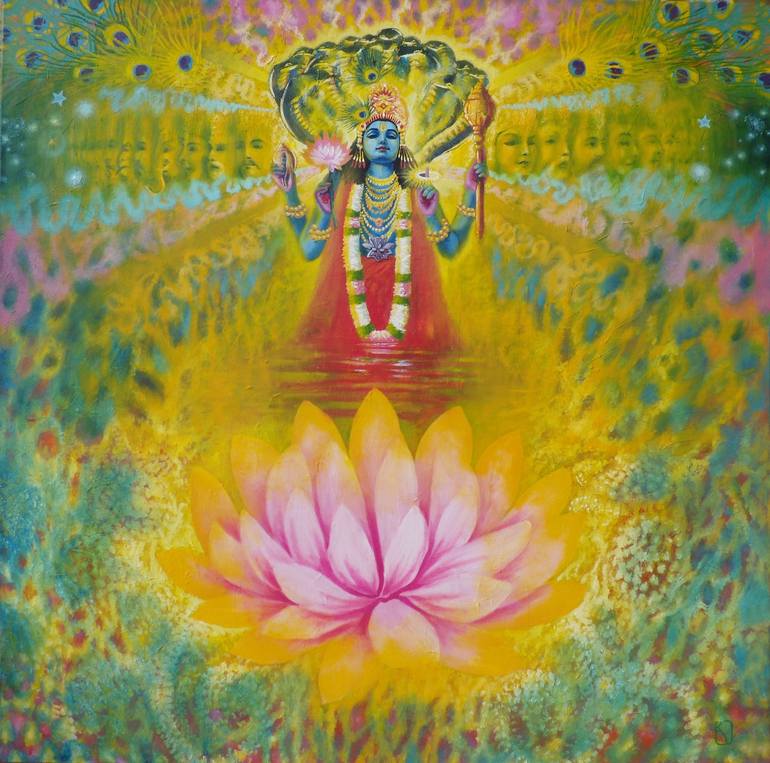 Visnu narayana Painting by Attila KőVári | Saatchi Art