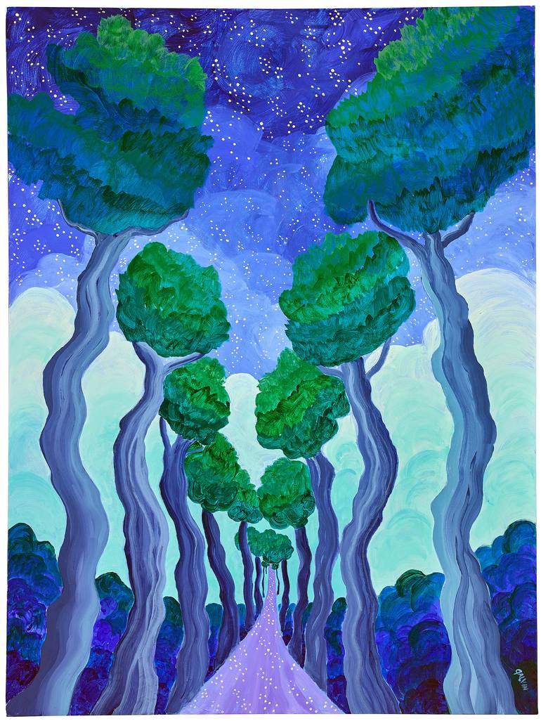 TREES OF CATALONIA Painting by Elizabeth Galvin | Saatchi Art