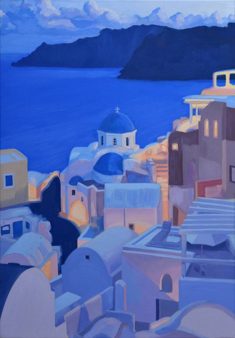 155 - Santorini Painting by Andrés Comastri | Saatchi Art
