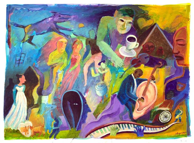 Through the Looking Mask Painting by William B Hogan | Saatchi Art