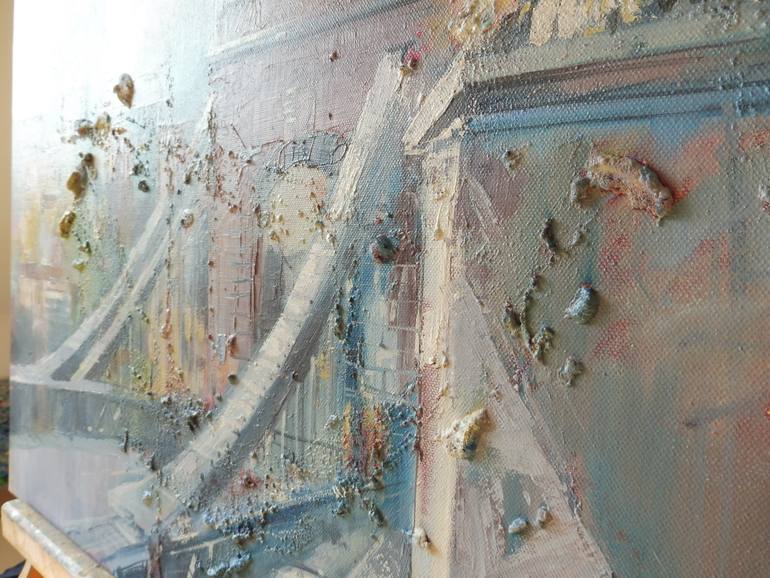 Chain bridge in Budapest Painting by Lorand Sipos | Saatchi Art