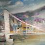 Budapest with Elisabeth bridge Painting by Lorand Sipos | Saatchi Art
