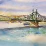 Budapest- Liberty bridge Painting by Lorand Sipos | Saatchi Art